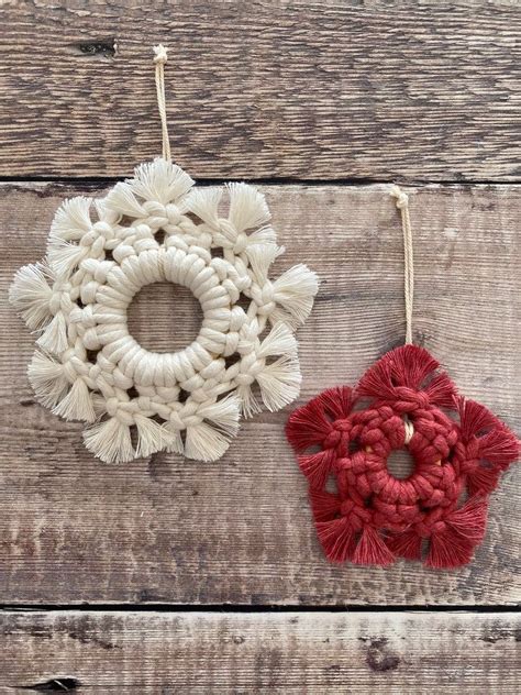 digital download macrame snowflake tutorial christmas decoration