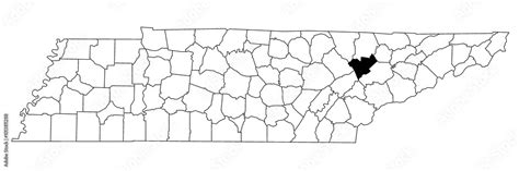 Map Of Anderson County In Tennessee State On White Background Single