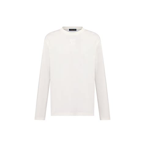 Embossed Lv Long Sleeved T Shirt Luxury White Louis Vuitton