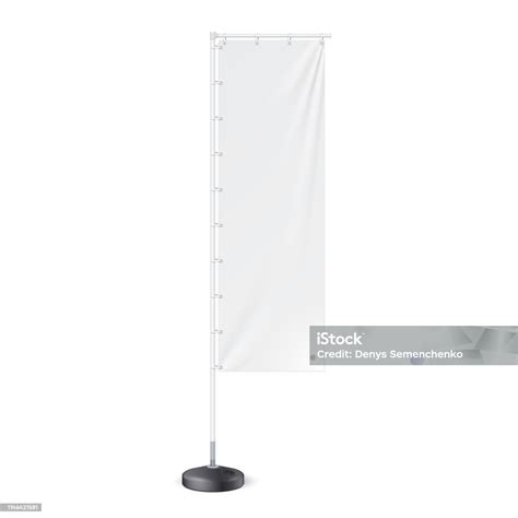 지상 채울 수 있는 물 기초를 가진 백색 옥외 위원회 깃발 표준 광고 기치 방패 고립 된 흰색 배경에 제품을 모의 디자인을 위한 준비 제품 포장 벡터 Eps10 0명에 대한
