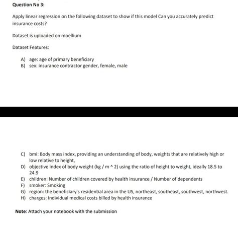 Solved Question No 3 Apply Linear Regression On The