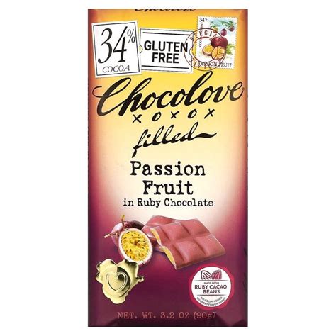 Chocolove Filled Passion Fruit In Ruby Chocolate Bar 34 Cocoa 32