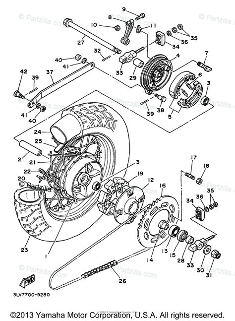 Yamaha Motorcycle 2001 OEM Parts Diagram for REAR WHEEL | Partzilla.com