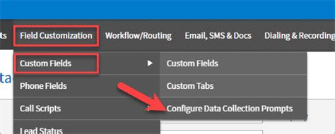 data collection prompts for result codes vanillasoft