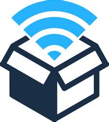 Box wifi logo icon design Royalty Free Vector Image