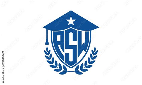 Vetor De Asw Three Letter Iconic Academic Logo Design Vector Template Monogram Abstract