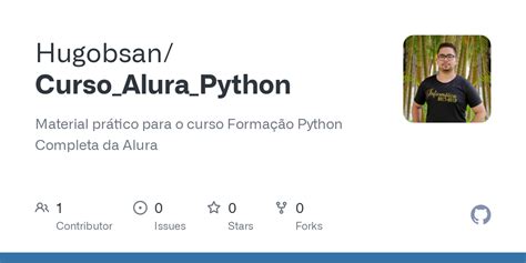 Github Hugobsancursoalurapython Material Prático Para O Curso