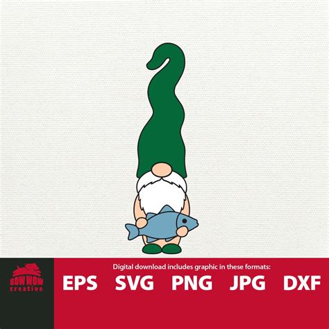 Naked Fisherman Gnome SVG Holding Fish Silly Naughty Gift For Etsy