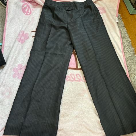 Black Stripped Pants Depop