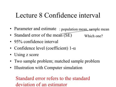 Ppt Lecture 8 Confidence Interval Powerpoint Presentation Free Download Id 397546