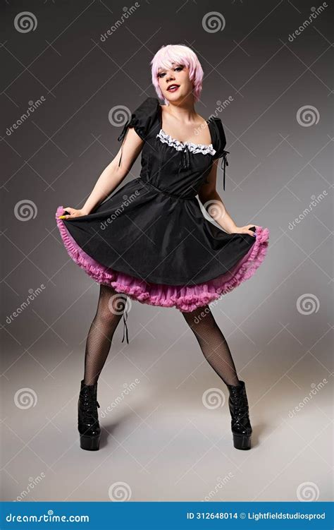 Attractive Cosplayer In Maid Costume Stock Photo Image Of Cosplay Vivid