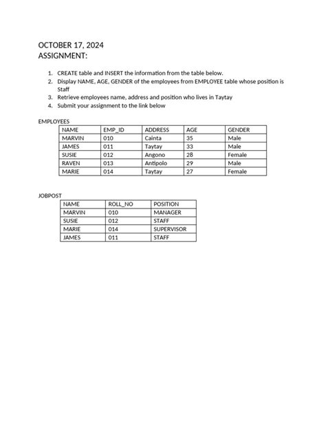 Oct 17 Oracle 1 Assignment Pdf