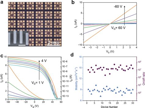 electrical property characterizations of the wse2 fet array a om
