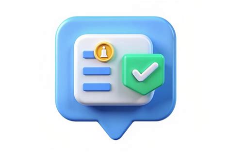 3d alert notification icon on speech bubbles negative check list button