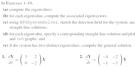 solved in ﻿exercises 1 10 a ﻿compute the eigenvalues b
