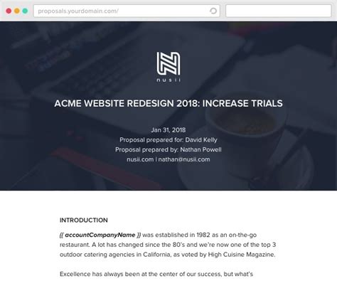 Free Web Design Proposal Template