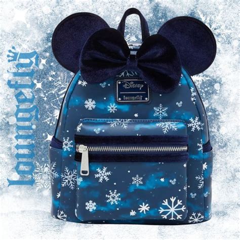 Loungefly Bags Nwt Loungefly Disney Snowflake Minnie Mouse Velvet Ears Mini Backpack Poshmark