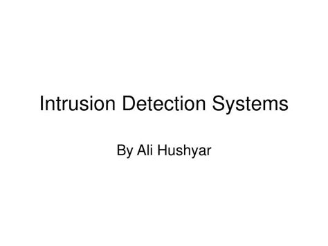 Ppt Intrusion Detection Systems Powerpoint Presentation Free