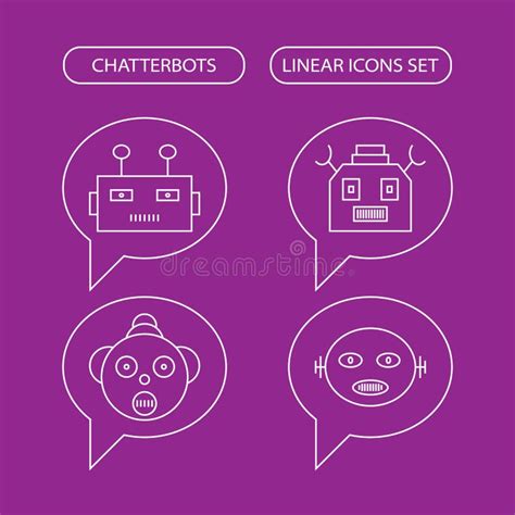 Chatterbots Linear Icons Set Stock Illustration Illustration Of Chatbot Message 80341220