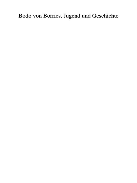 Bodo Von Borries Jugend Und Geschichte Pdf