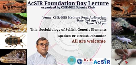 The Science Club Of Csir Igib Cordially Invites You To The 13th Acsir… Csir Igib