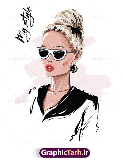 وکتور مدل زن و دختر گرافیک طرح