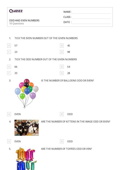 50 Odd And Even Numbers Worksheets For 2nd Class On Quizizz Free Printable
