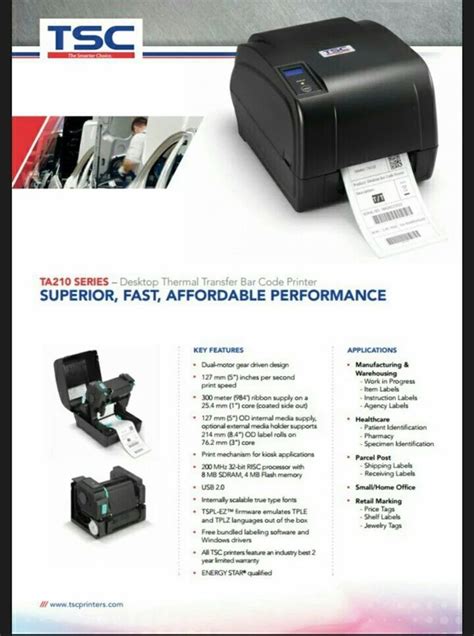 Tsc Ta210 Label Printer 425 Inch 203dpi At Best Price In Mumbai