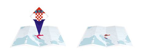Two Versions Of An Netherlands Folded Map One Vector Image