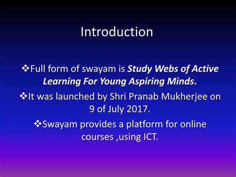 Swayam Pptx