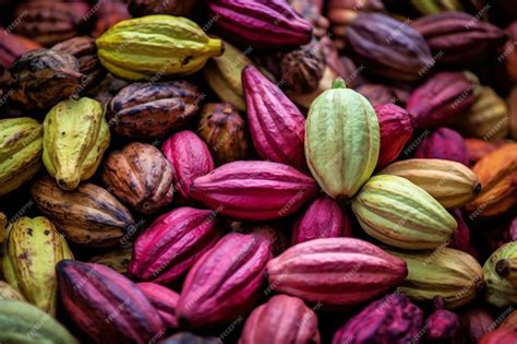 Premium Ai Image Colorful Cocoa Pods