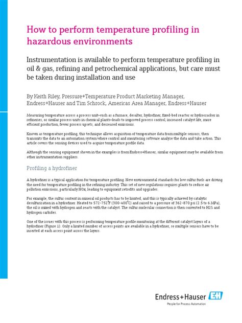 Wp01018t24en0115 How To Perform Temperature Profiling Pdf Oil