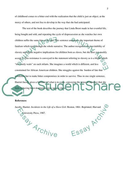 Close Reading For Incidents In The Life Of A Slave Girl Essay
