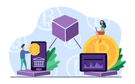 암호화폐 벡터 일러스트레이션에 투자하는 작은 사람들 가상현실에 대한 스톡 벡터 아트 및 기타 이미지 가상현실 개념 경제