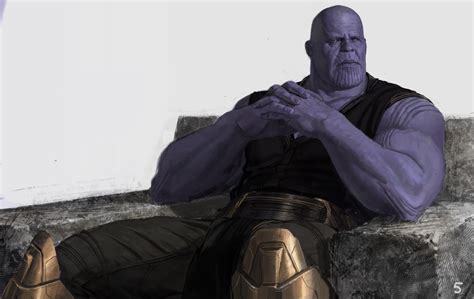 Infinity War Concept Art Thanos Is Thinking For Something Concept