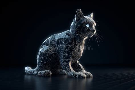 generated cat created using shapes and forms in a digital program