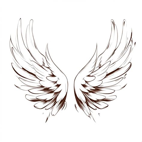 手書き天使の羽素材 シンプルな線画｜ai百科「シンテリ」で調べる語句・イラスト