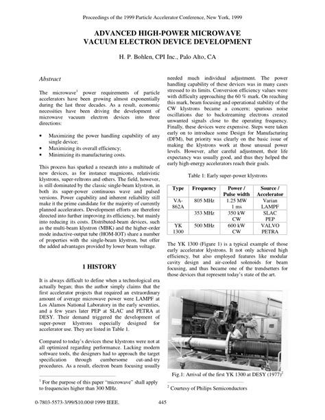 Pdf Advanced High Power Microwave Vacuum Electron Device Development