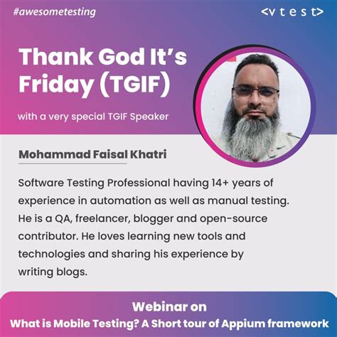 Mohammad Faisal Khatri On Linkedin Webinar Mobileautomation Appium