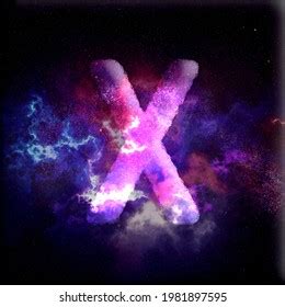 Galaxy Space Futuristic Sky Letter Universe Stock Illustration