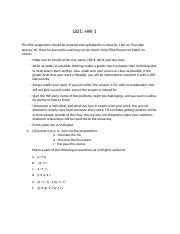 HW Docx I HW This HW Assignment Should Be Scanned And