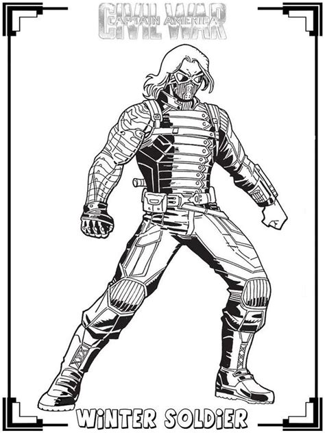 The Winter Soldier Coloring Pages Marvel Winter Coloring Pages