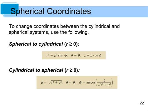 Cylindrical And Spherical Coordinates System Ppt