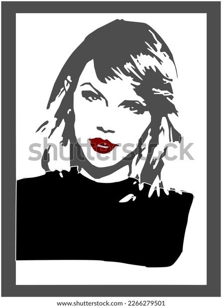 Vector Illustration Woman Wearing Red Lipstick Stock Vector Royalty