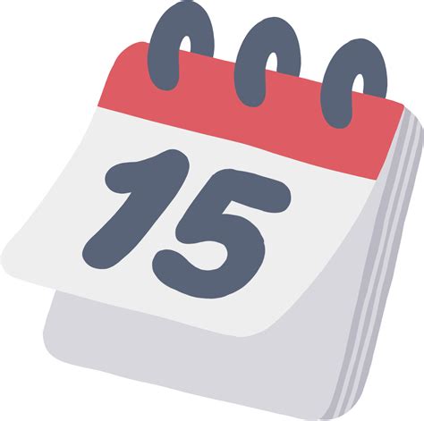 Linda Mínimo Calendario Día 15 Ilustración Pegatina Modelo Decorado