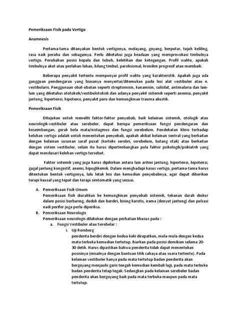 Pemeriksaan Penunjang Vertigo Css Pdf