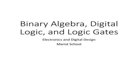 Pdf Binary Algebra Digital Logic Gates Nebomusic Dokumen Tips