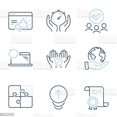위로 스 와이프 복구 노트북 및 타이머 아이콘 세트 퍼즐 의료 태블릿 및 서 마케팅 표지판 벡터 건강관리와 의술에 대한 스톡 벡터 아트 및 기타 이미지 Istock