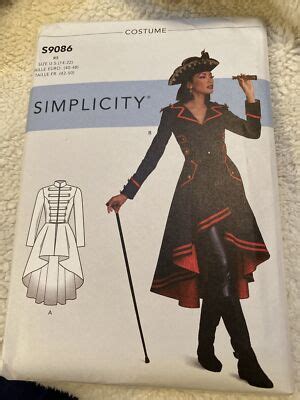 Simplicity S9086 Pattern Renaissance Costume Pirate Coat Steampunk 14