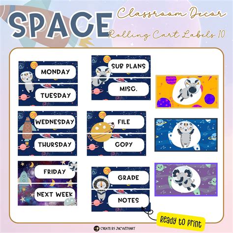 Space Themed Classroom Decor Bundle Printable Back To School Classroom Decorations Etsy
